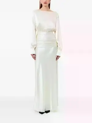 NICHOLAS Samina Open-back Gathered Dress - Neutrals