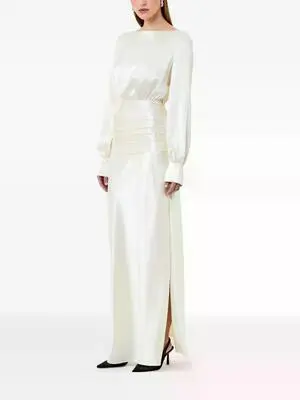 NICHOLAS Samina Open-back Gathered Dress - Neutrals