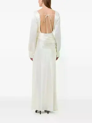 NICHOLAS Samina Open-back Gathered Dress - Neutrals