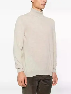Fedeli Cashmere Roll-neck Top - Neutrals
