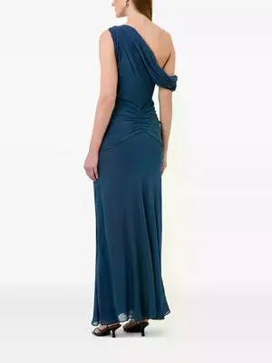 NICHOLAS Elza One-shoulder Draped Midi Dress - Blue