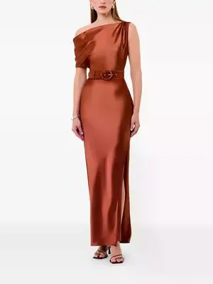 NICHOLAS One-shoulder Maxi Dress With Belted Waist - Orange