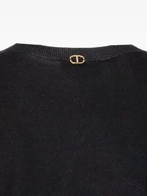 TWINSET Sleeve-detail Crew-neck Sweater
