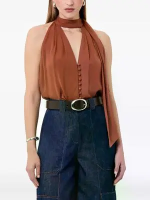 NICHOLAS Sumira Neck-tie Top - Brown