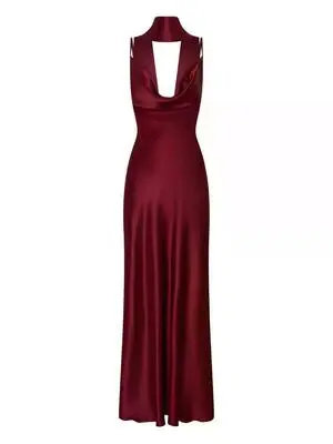 NICHOLAS Geneva Cowl-neck Dress - Red