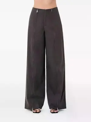NICHOLAS Amalia Zip-detail Trousers - Brown