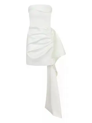 NICHOLAS Calliope Draped Mini Dress Neutrals