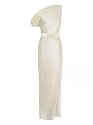 Belted Wrap Effect Evening Gowns