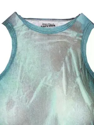 JEAN PAUL GAULTIER Mesh Water-print Bodysuit - Blue