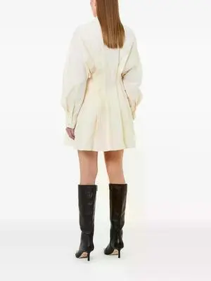NICHOLAS Fabienne Pleated Shirt Dress - Neutrals