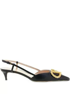 Valentino Garavani 40mm Embellished Slingback Heeled Pumps - Black