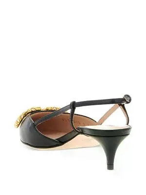 Valentino Garavani 40mm Embellished Slingback Heeled Pumps - Black