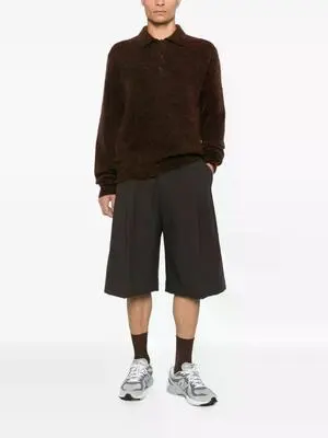 SUNFLOWER Polo-neck Buttoned Sweater - Brown