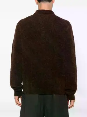 SUNFLOWER Polo-neck Buttoned Sweater - Brown