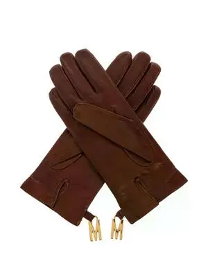 Moschino Logo-detail Leather Gloves