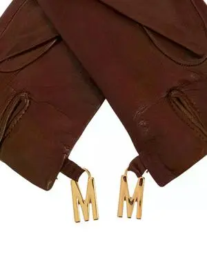 Moschino Logo-detail Leather Gloves