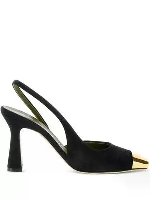 MARIA LUCA 90mm Eleonora Slingbacks With Gold-tone Cap Toe