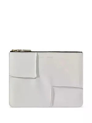 Comme Des Garçons Reversed Hem Zip Wallet - White
