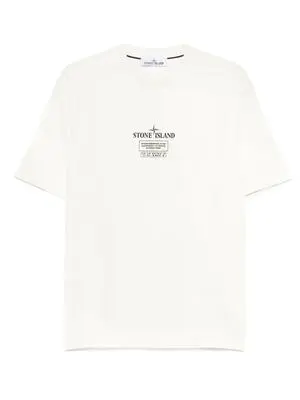 Stone Island Logo-print Cotton T-shirt - Neutrals