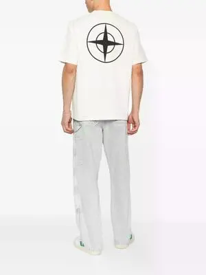 Stone Island Logo-print Cotton T-shirt - Neutrals