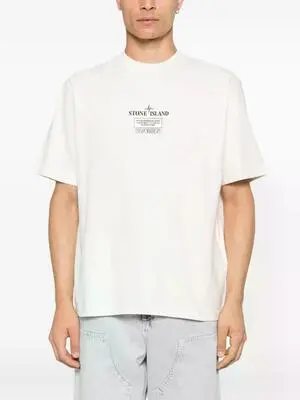 Stone Island Logo-print Cotton T-shirt - Neutrals