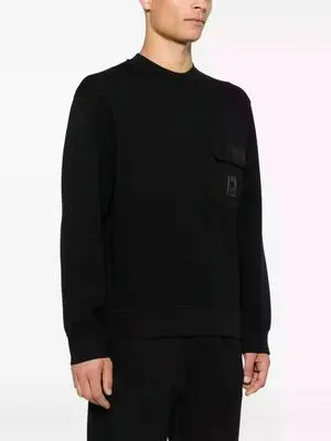 Emporio Armani Crew Neck Sweatshirt With Patch Pocket