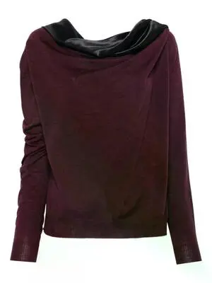 Alberta Ferretti Satin-panel Wool Sweater