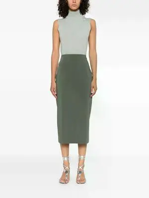 Alberta Ferretti Ribbed-knit Knee-length Skirt