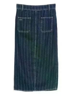 Ba&sh Pinstripe Denim Midi Skirt
