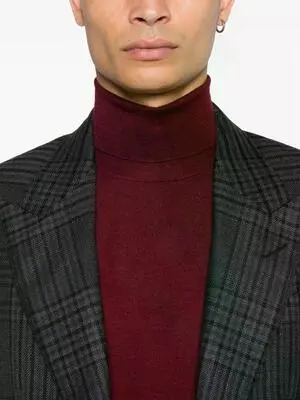 Fedeli Long-sleeve Roll-neck Top - Red
