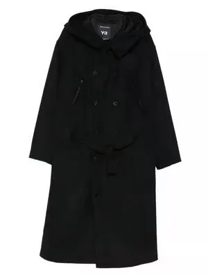 Y3 Hooded Double-breasted Coat