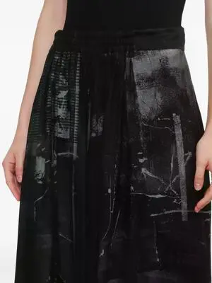 Y’s Abstract-print Pleated Trousers