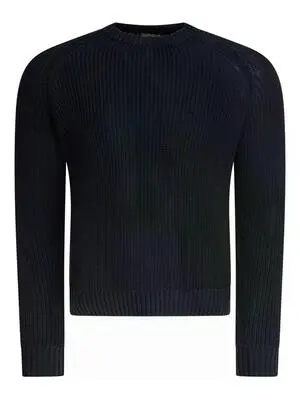 RAKKI Ribbed Crew-neck Sweater - Blue