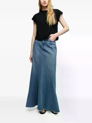 HEY JOANIE Panelled Denim Maxi Skirt