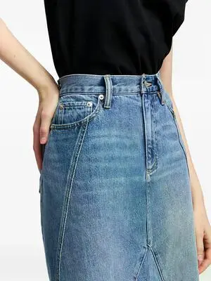 HEY JOANIE Panelled Denim Maxi Skirt