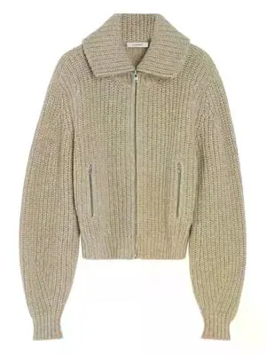 LEMAIRE Ribbed High-neck Zip Cardigan