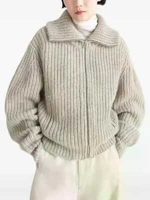 LEMAIRE Ribbed High-neck Zip Cardigan
