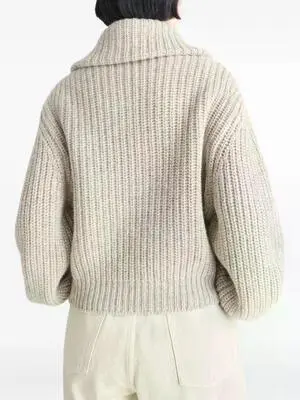 LEMAIRE Ribbed High-neck Zip Cardigan