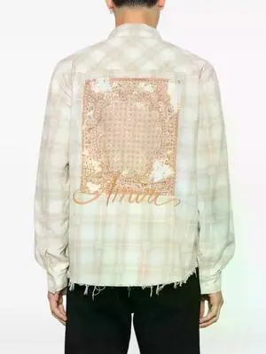Amiri Checked Frayed Shirt