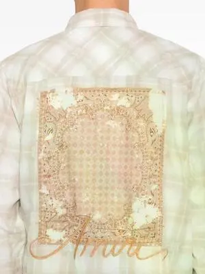 Amiri Checked Frayed Shirt