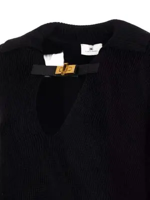 Elisabetta Franchi V-neck Wool-blend Sweater - Black