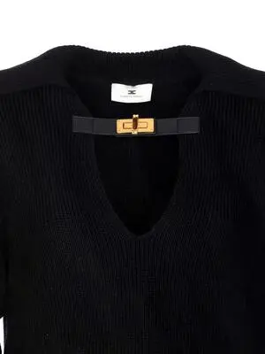 Elisabetta Franchi V-neck Wool-blend Sweater - Black