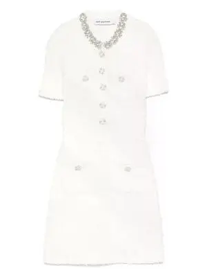 SELF-PORTRAIT Embellished Button-detailed Mini Dress