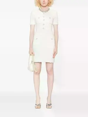 SELF-PORTRAIT Embellished Button-detailed Mini Dress
