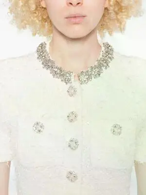 SELF-PORTRAIT Embellished Button-detailed Mini Dress