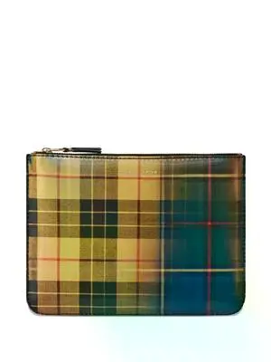 Comme Des Garçons Plaid-pattern Wallet - Green