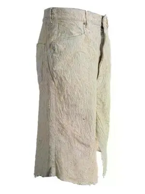Rick Owens Frayed Textured Skirt