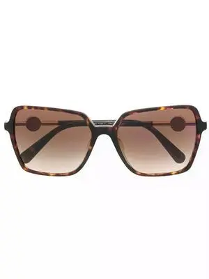 Versace Medusa-embellished Square Sunglasses - Brown