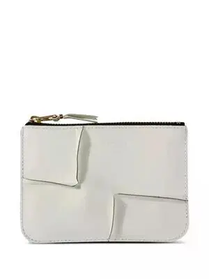 Comme Des Garçons Reversed Hem Zipped Wallet - White