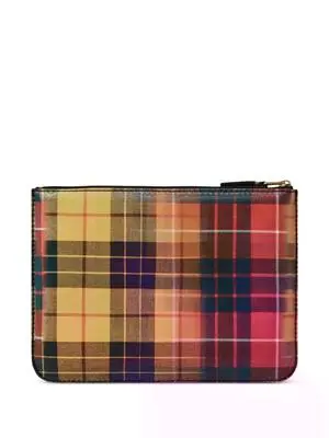 Comme Des Garçons Plaid-pattern Wallet - Red